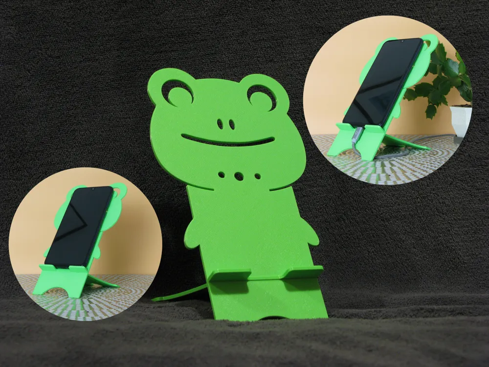 Mobile phone stand - smiling frog by 3D-decor.cz - MakerWorld