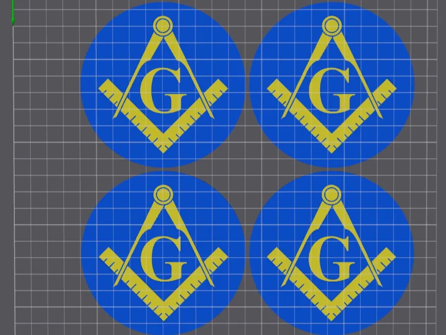 Square and Compass coaster set of 4 - Free 3D Print Model - MakerWorld