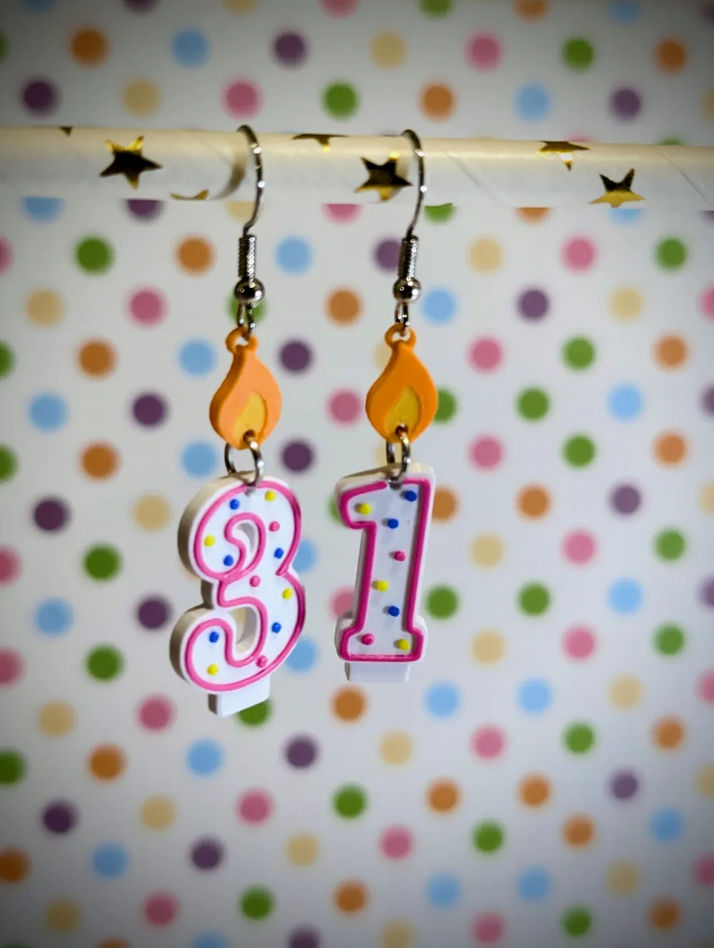 Birthday Number Candle Earrings by Ibaviosa Baubles MakerWorld ...