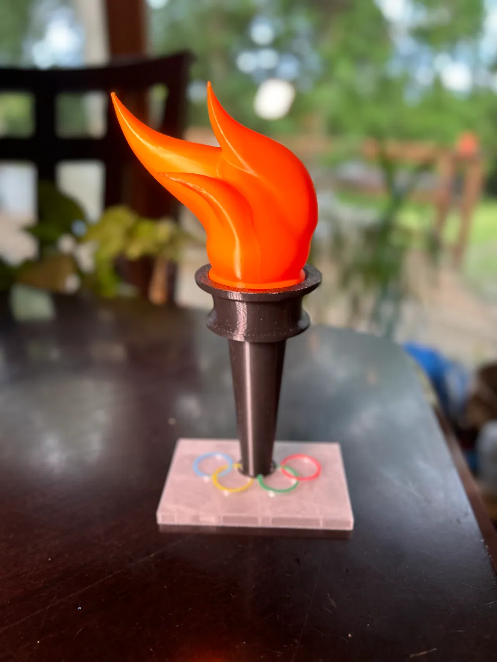 Olympic Torch with Olympic Ring base by Ya boi makes stuff - MakerWorld