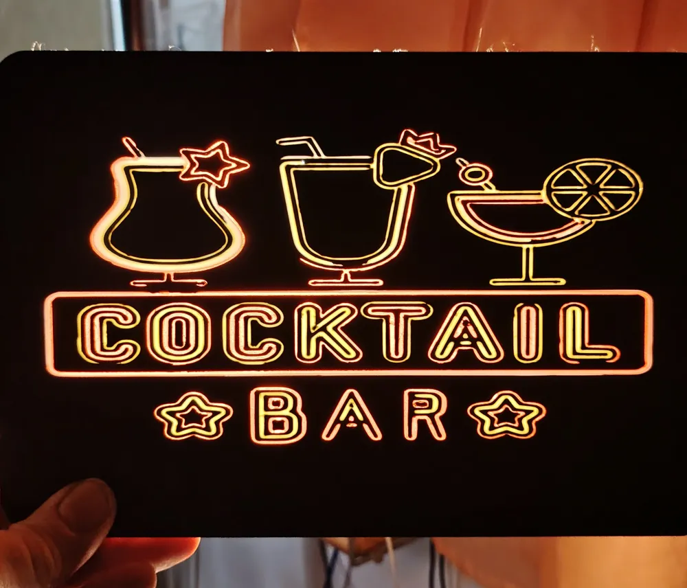 Front panel for the Cocktail Bar New Year's sign - Free 3D Print Model ...