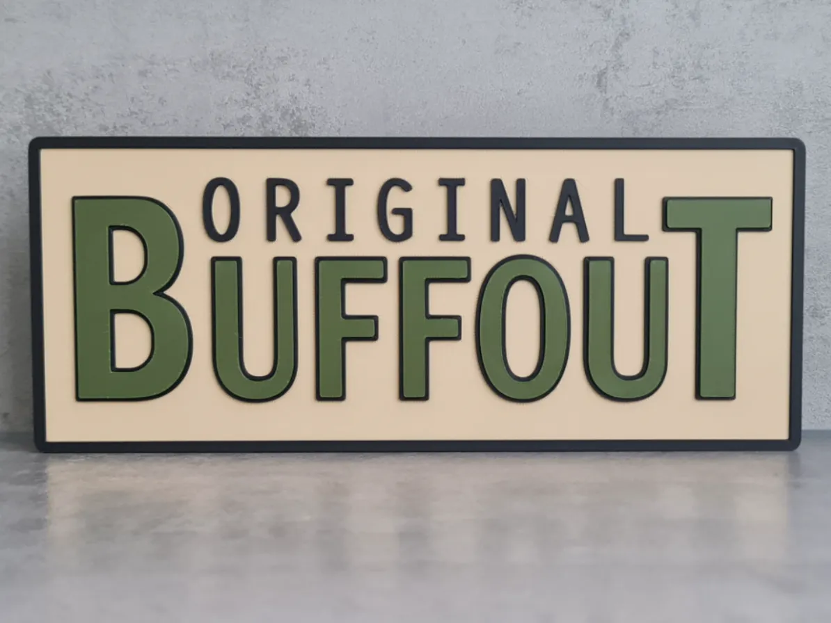 Buffout Fallout Logo / Sign - Free 3D Print Model - MakerWorld