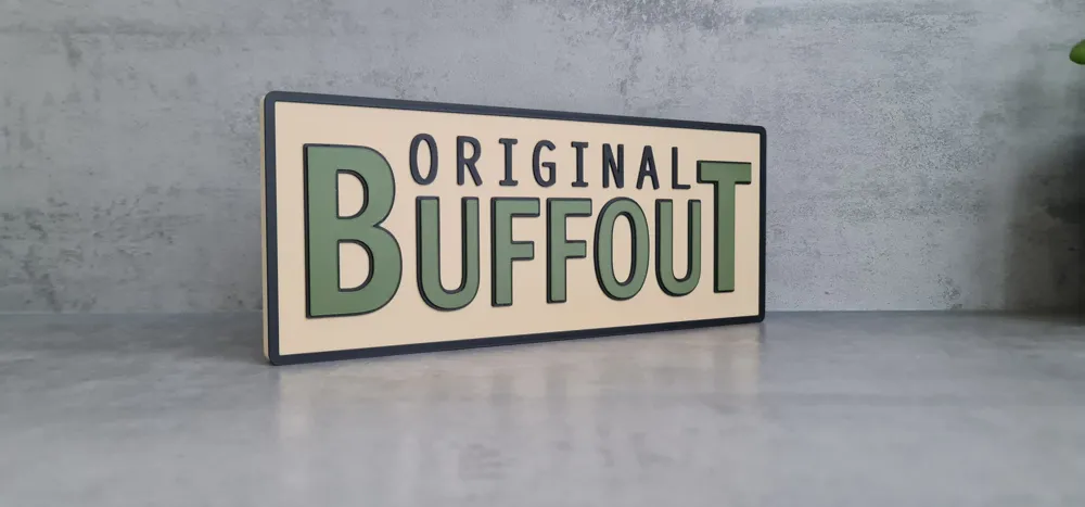 Buffout Fallout Logo / Sign - Free 3D Print Model - MakerWorld