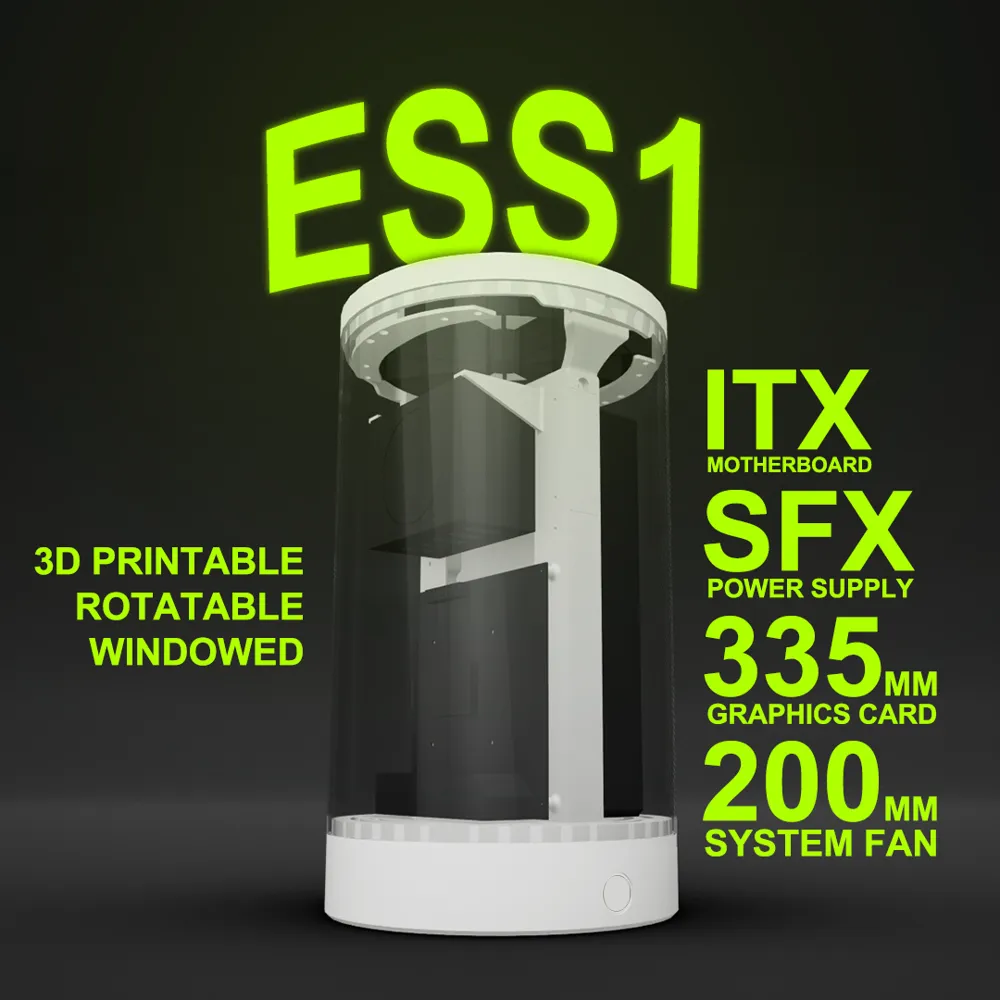 ESS1 - 3d printed cylindrical Mini ITX case by Trimmon MakerWorld ...