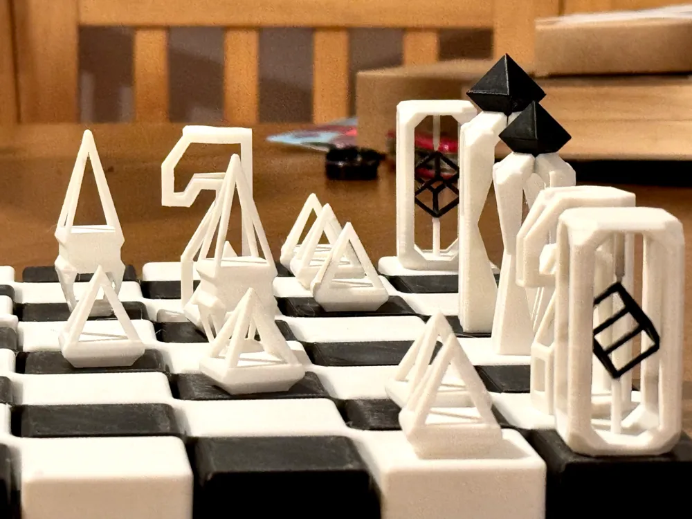 Geometric Chess Set by ModelerMold31415 MakerWorld: Download Free 3D Models