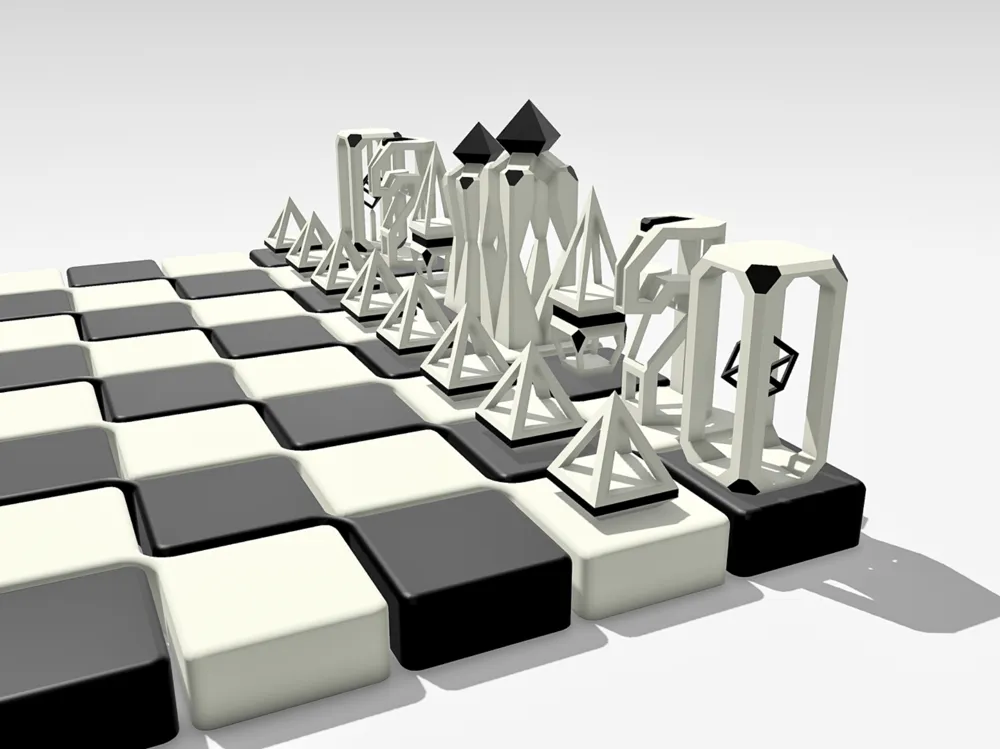 Geometric Chess Set by ModelerMold31415 MakerWorld: Download Free 3D Models