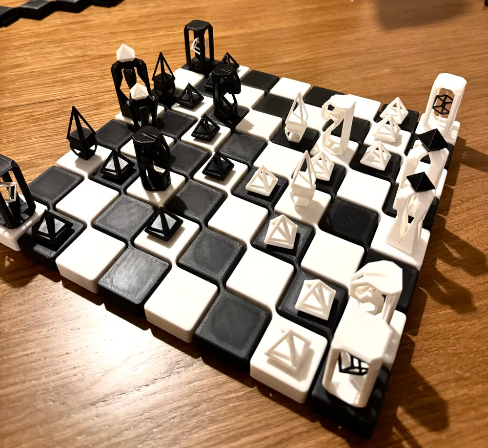 Geometric Chess Set by ModelerMold31415 - MakerWorld
