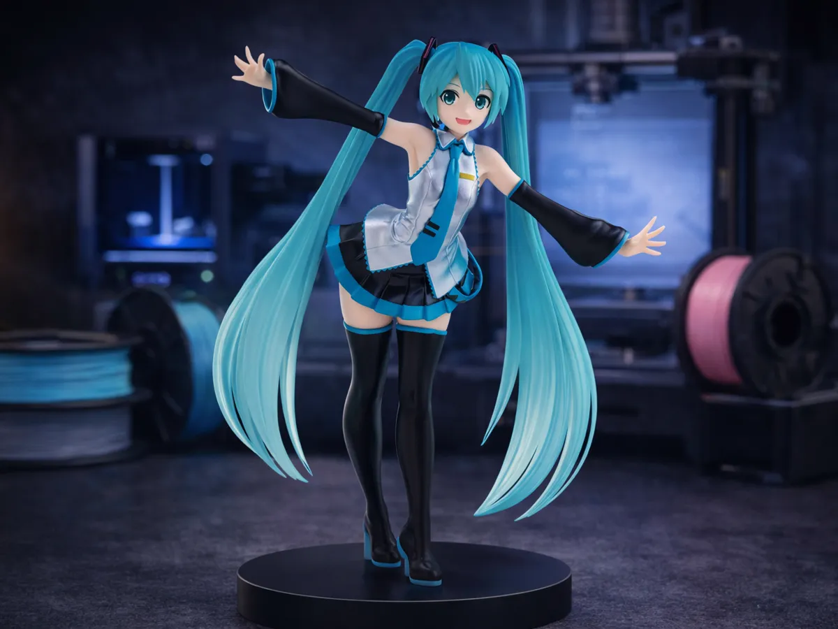 Hatsune Miku – Cute Figure on stand - Free 3D Print Model - MakerWorld