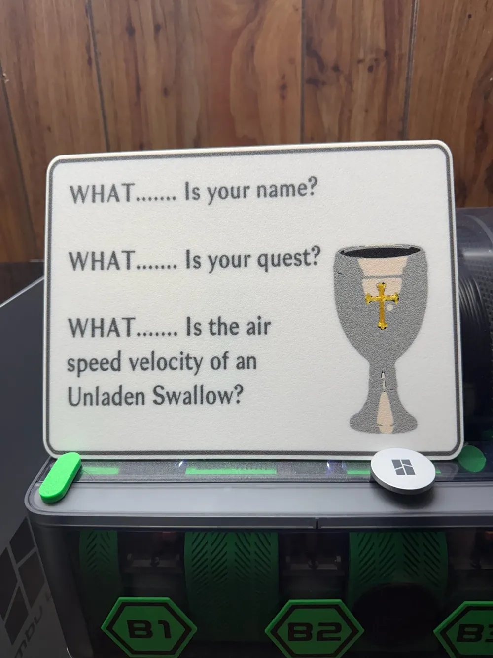 Holy Grail Sign unladen swallow by Marcus_of_Stonehold MakerWorld ...