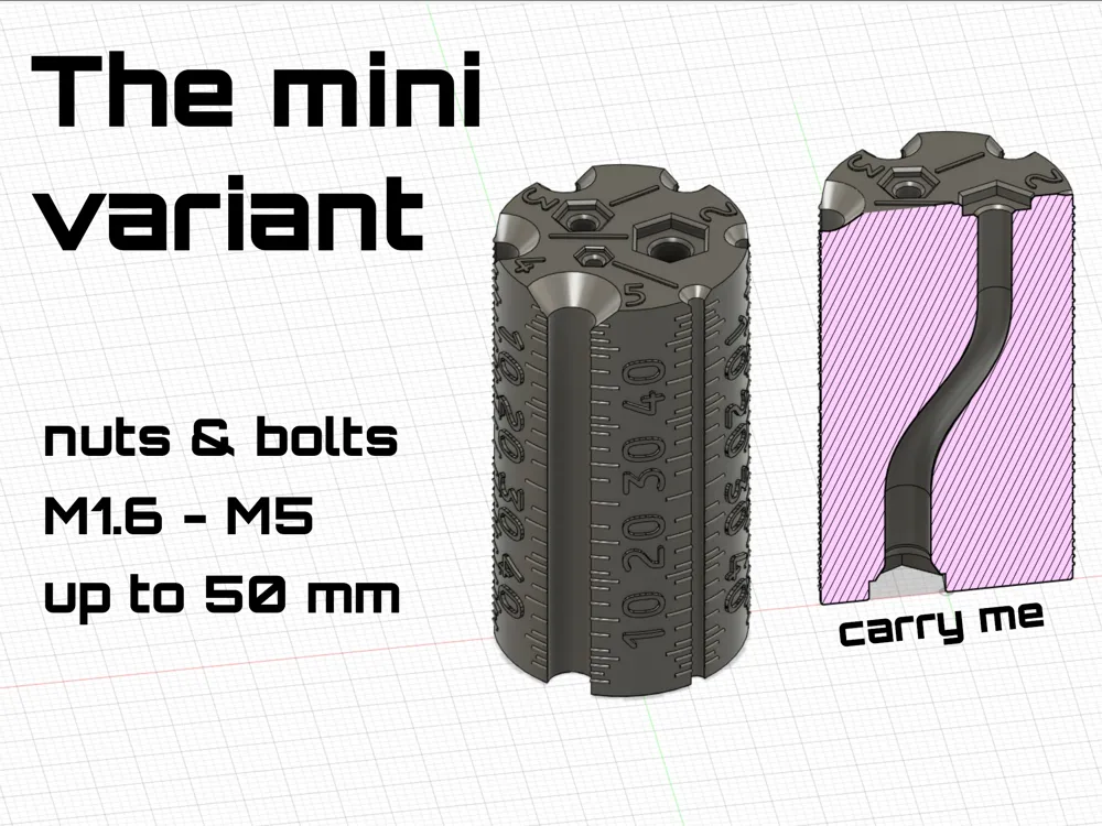 Screw measuring tool | metric M1.6 to M5 by AMT_MW - MakerWorld
