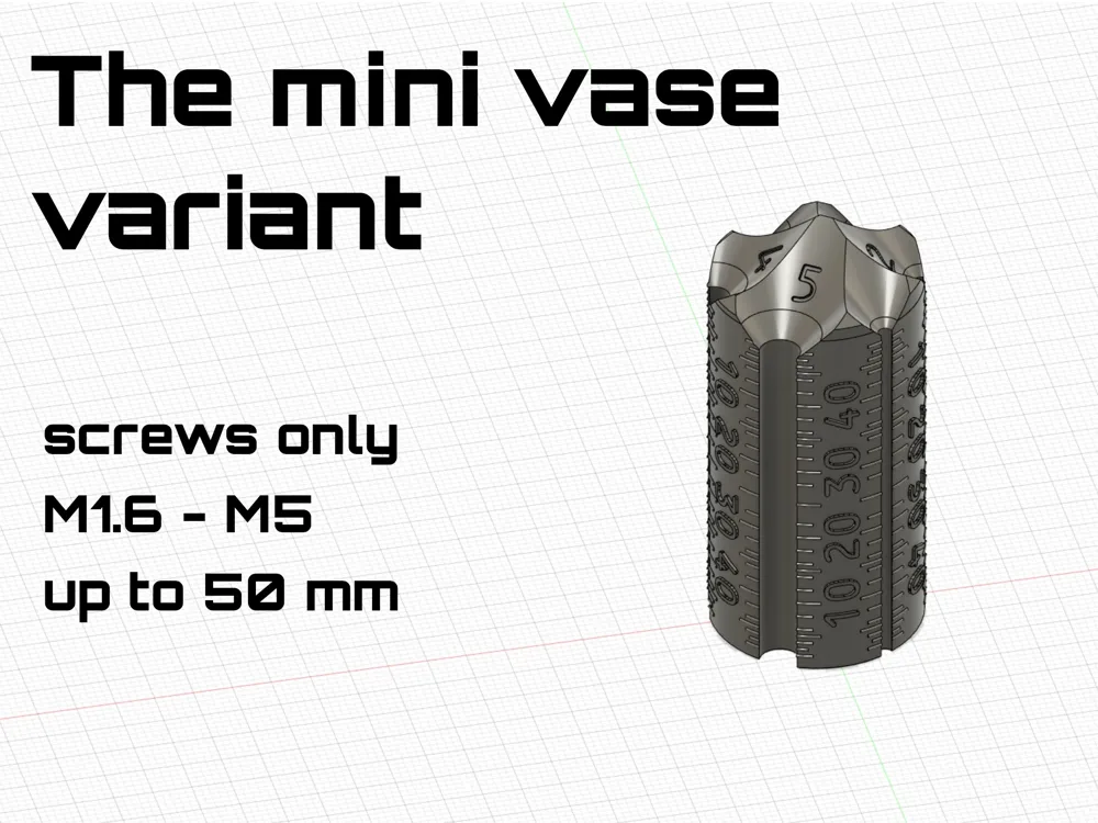 Screw measuring tool | metric M1.6 to M5 by AMT_MW - MakerWorld