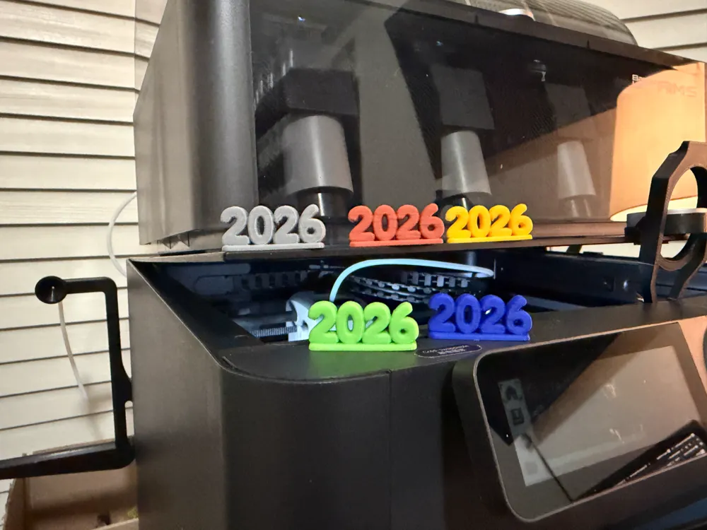 Mini 2026 New Year Desk Decor - Free 3D Print Model - MakerWorld