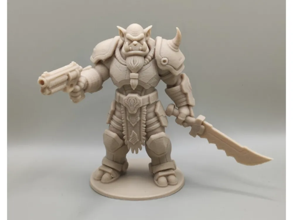 Orc Warham style powerful armor figurine - Free 3D Print Model - MakerWorld