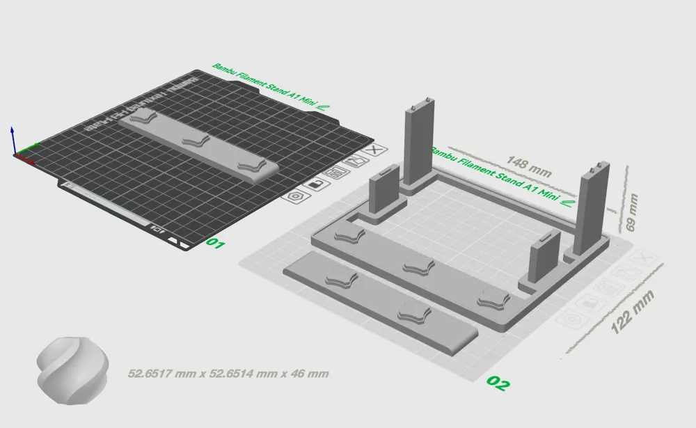 A1 Mini Bambu Lab Filament Display Model Stand by Jessica - MakerWorld