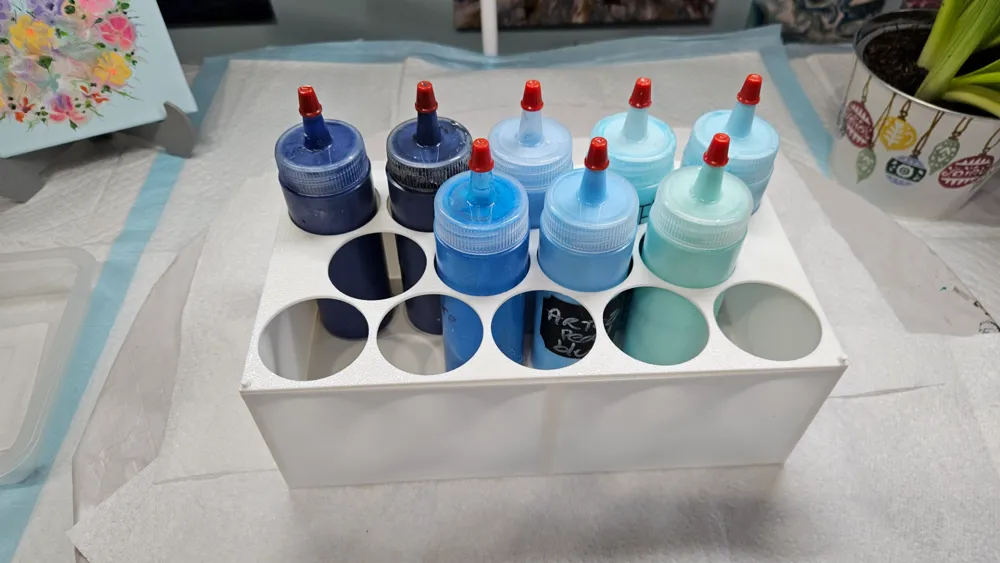 Paint pot stand (44mm diameter holes, 82mm height) by Darren - MakerWorld