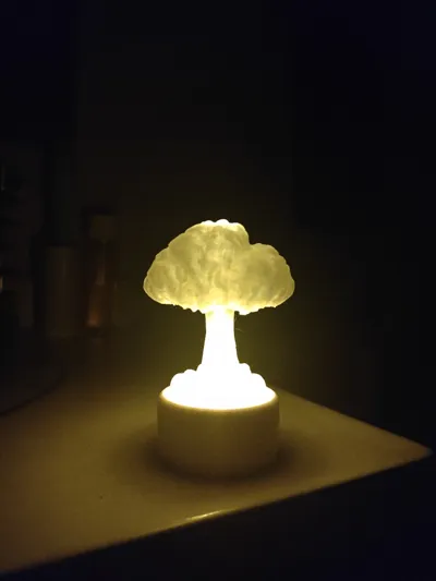 Nuclear Mushroom Cloud [LED Tea Light Candle Lamp] - Free 3D Print ...