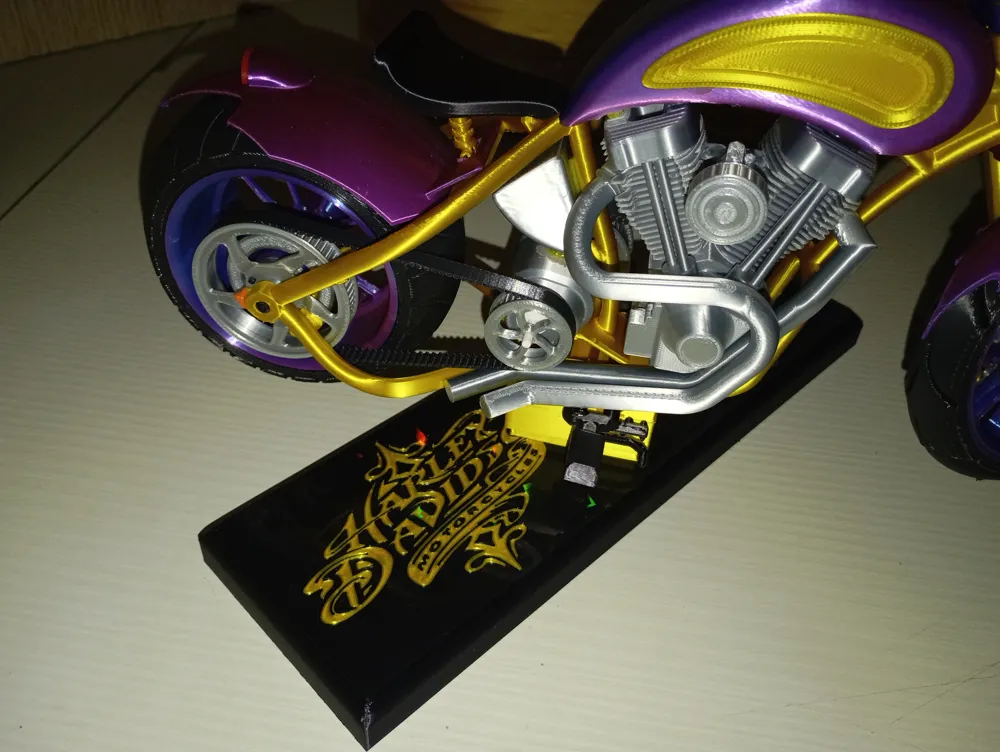 Harley Davidson large motorcycle base with footrest - Free 3D Print ...