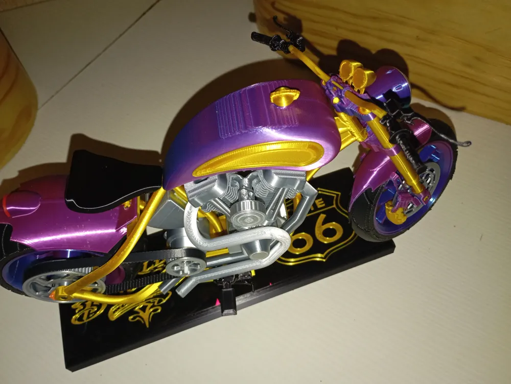 Harley Davidson large motorcycle base with footrest - Free 3D Print ...