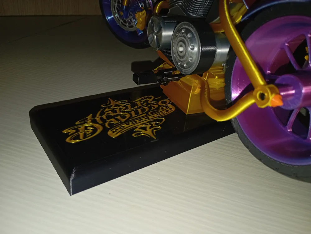Harley Davidson large motorcycle base with footrest - Free 3D Print ...