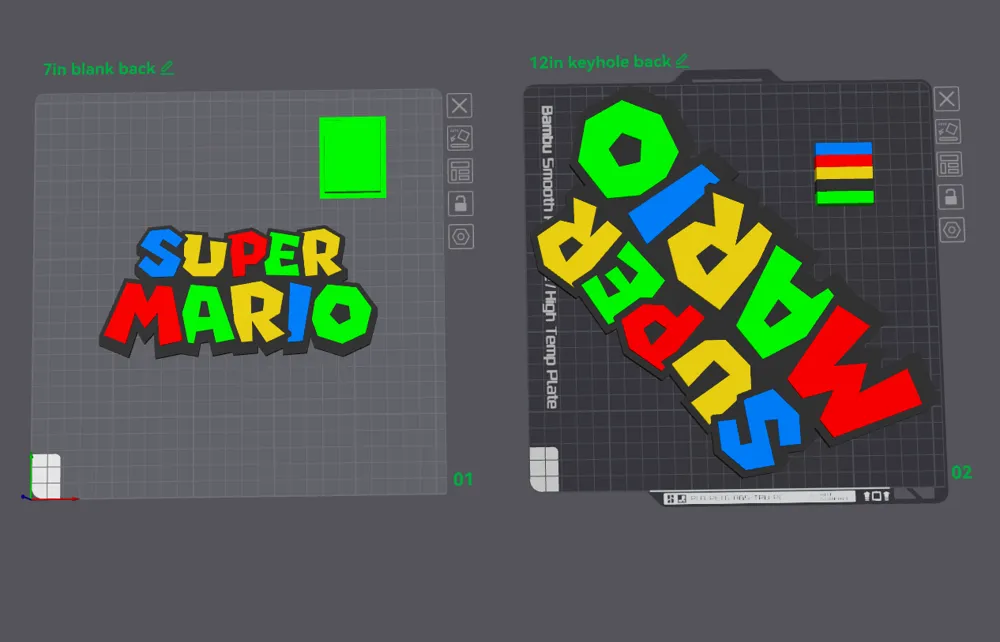 Super Mario logo sign plaque 2-sizes, AMS capable - Free 3D Print Model ...