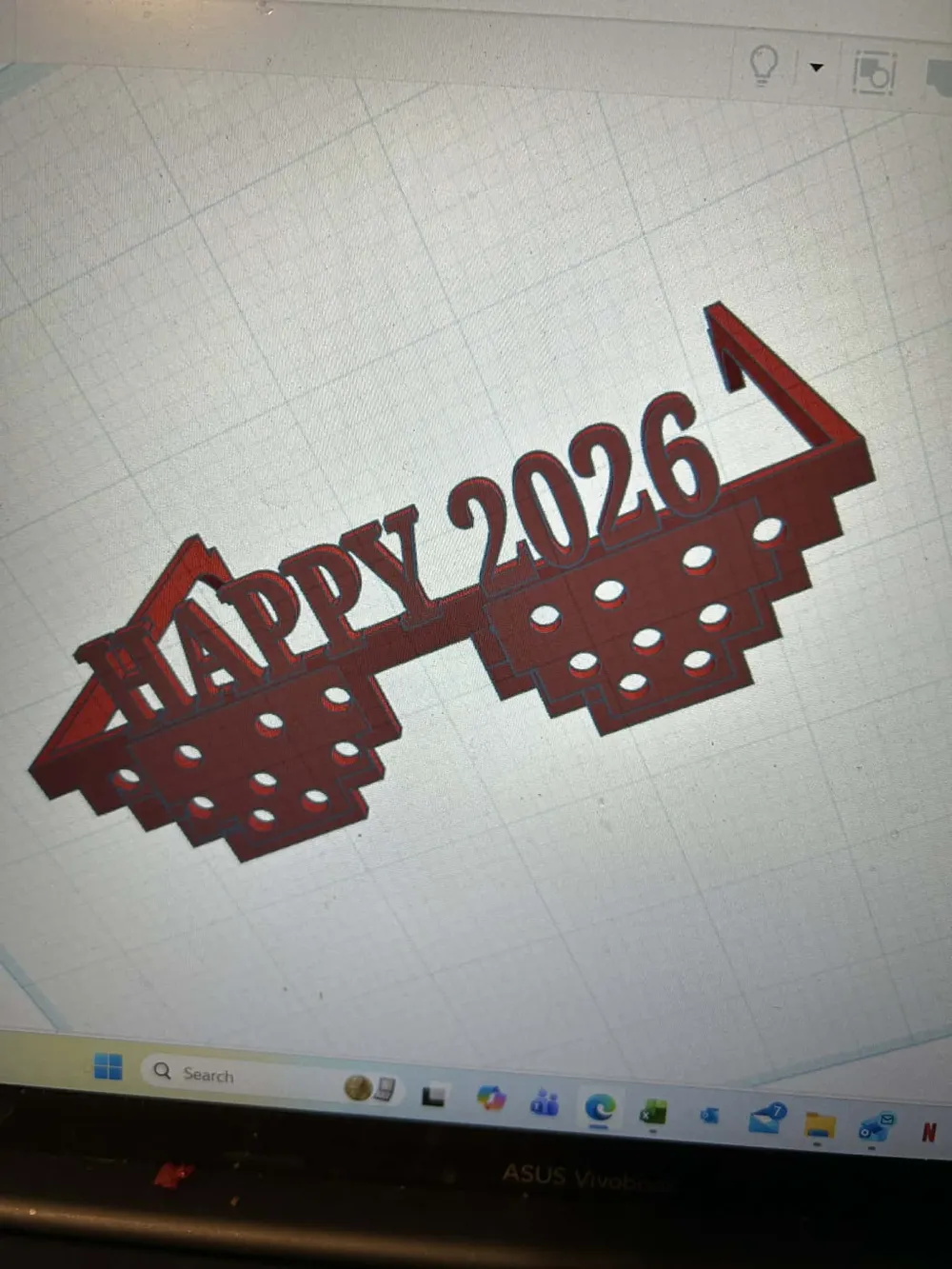 Óculos de Ano Novo 2026 - Modelo gratuito para impressão 3D - MakerWorld