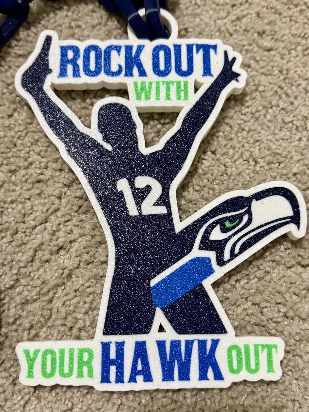 Seattle Seahawks Rock Out Hawk Out logo chain - Free 3D Print Model ...
