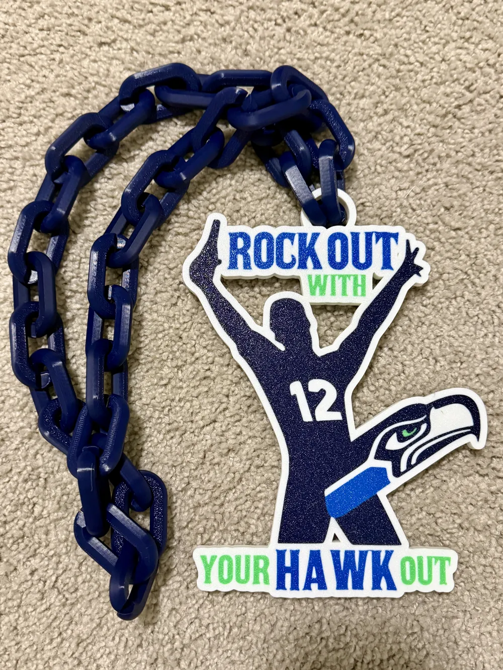 Seattle Seahawks Rock Out Hawk Out Logokette – Kostenloses 3D ...