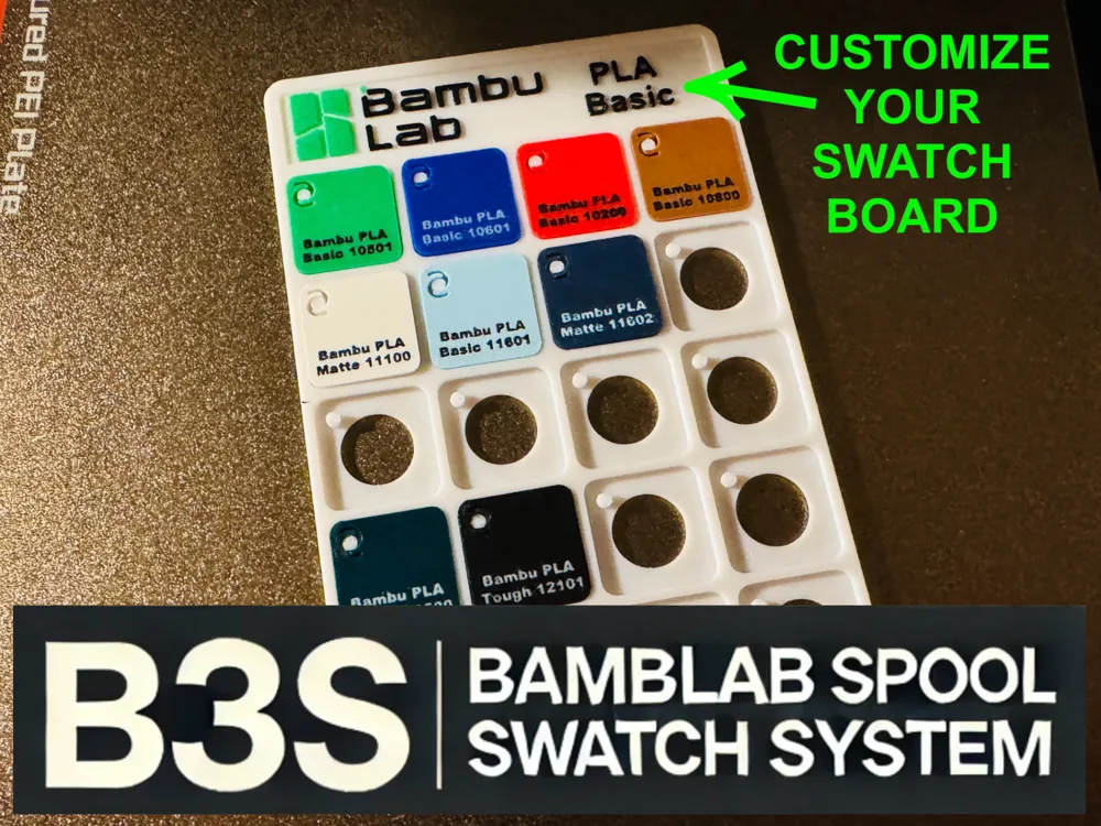 Bambu Lab Filament Swatch Board 5x4 CUSTOM Label by platini76 - MakerWorld