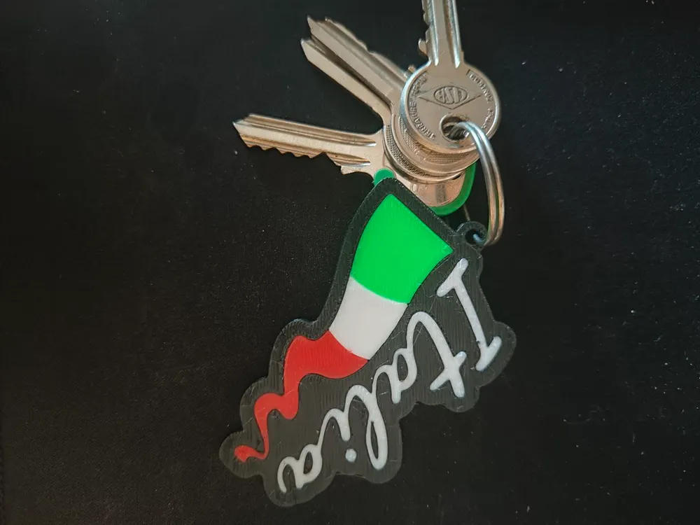 Keychain Italy Flag - Portachiave Italia con Bandiera by JonnyCena3DArt ...