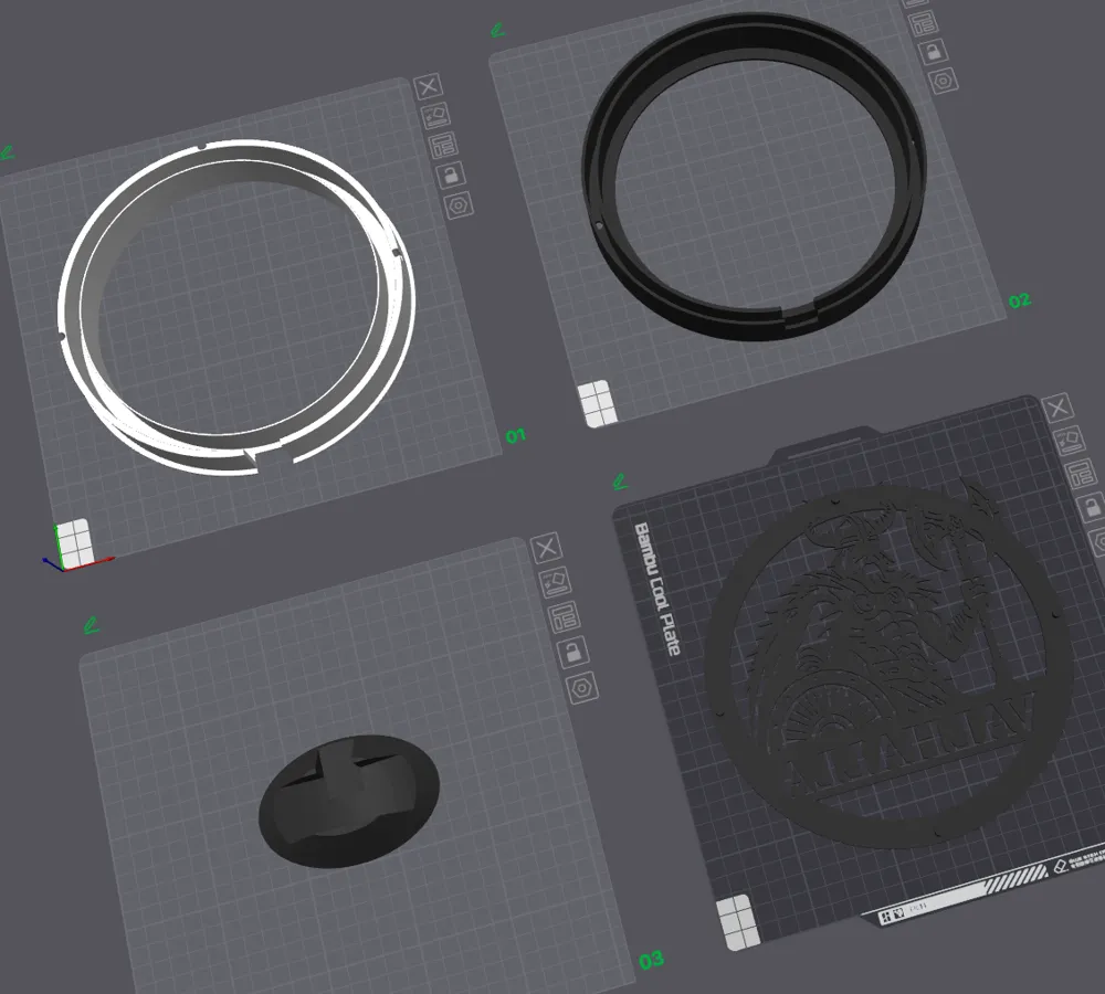 LED Ring Lamp v2 including frame with warrior motif by Willinuss ...