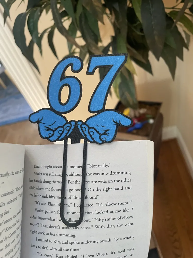 67 bookmark / 2 color / meme / fast - Free 3D Print Model - MakerWorld