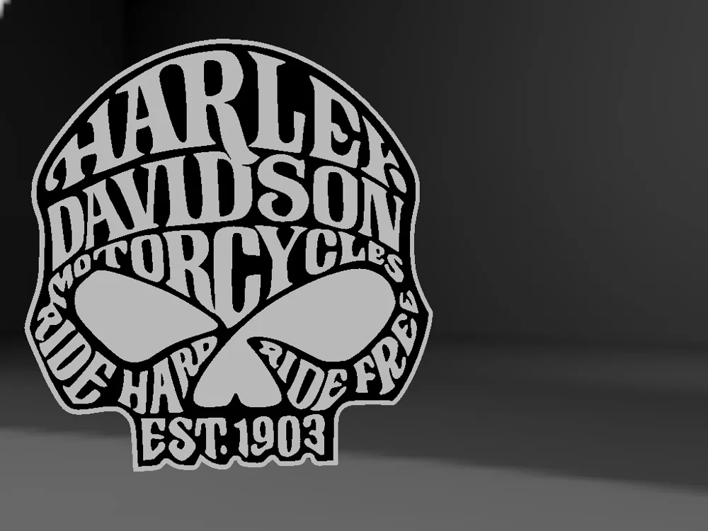Harley Davidson Skull lightbox by zerocool MakerWorld: Download Free 3D Models