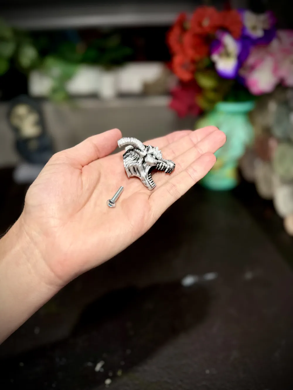 Dragon drawer pull (skull pull also available) - Free 3D Print Model ...