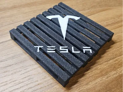 Tesla Pallet Coaster - Free 3D Print Model - MakerWorld