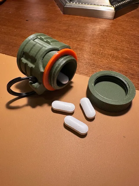 Rugged Keychain Screw Top Container by Tyler - MakerWorld