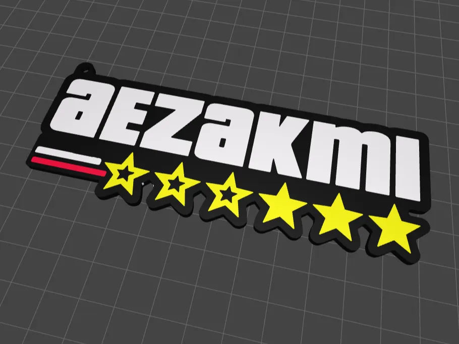 GTA keychain AEZAKMI by enduro_inzynier MakerWorld: Download Free 3D Models