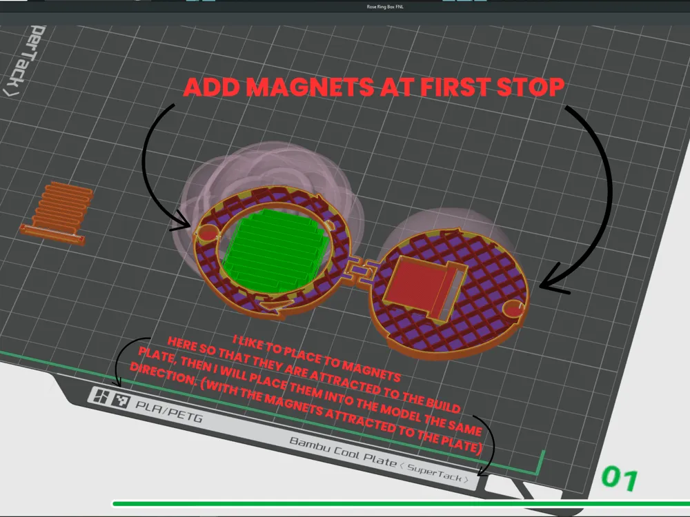 Rose Ring Box! (Print in Place) by Kevbot. MakerWorld: Download Free 3D Models
