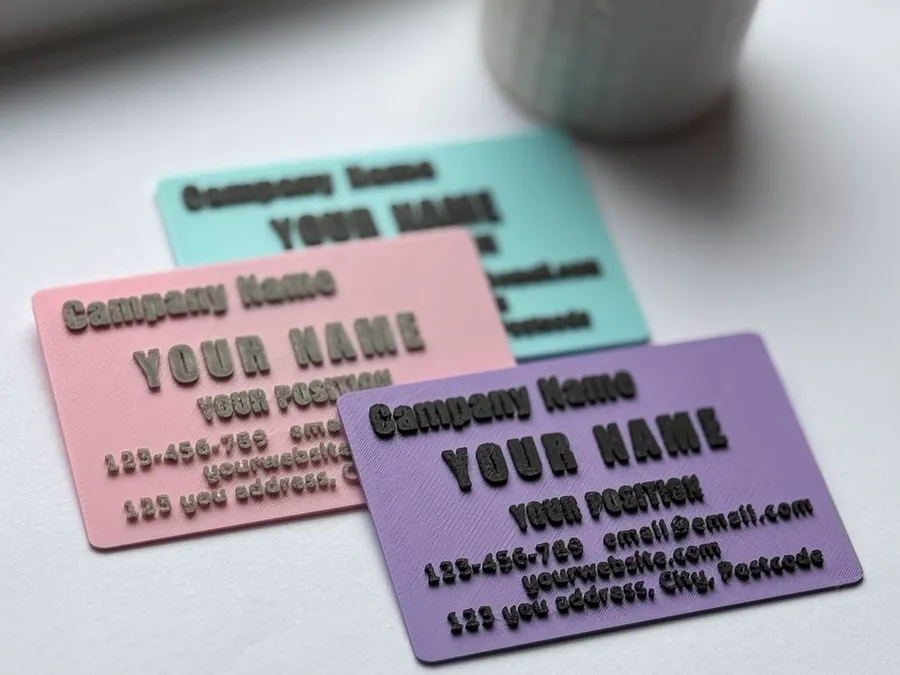 Simple business card (Editable) V2 - Free 3D Print Model - MakerWorld