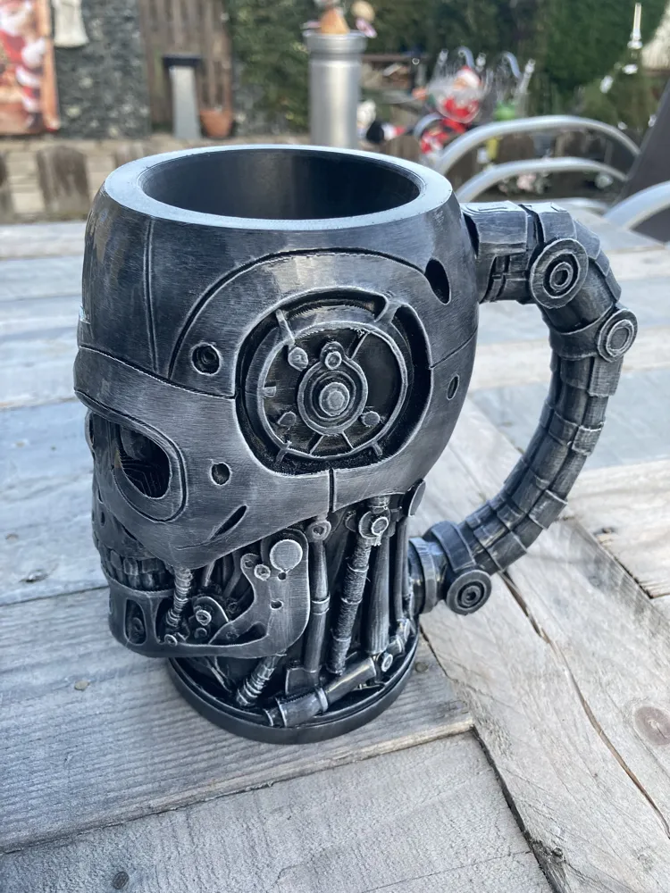 Terminator T-800 Drinking Mug - Free 3D Print Model - MakerWorld