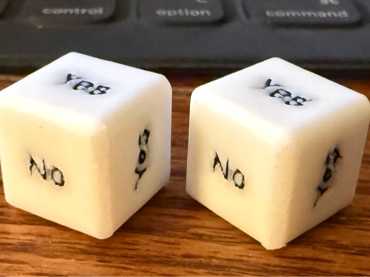 Decision Dice - Yes / No - Free 3D Print Model - MakerWorld