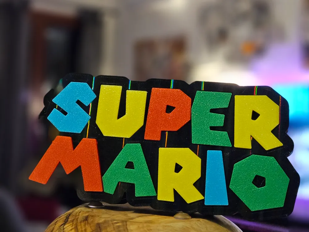 Super Mario text sign by shaq981 MakerWorld: Download Free 3D Models