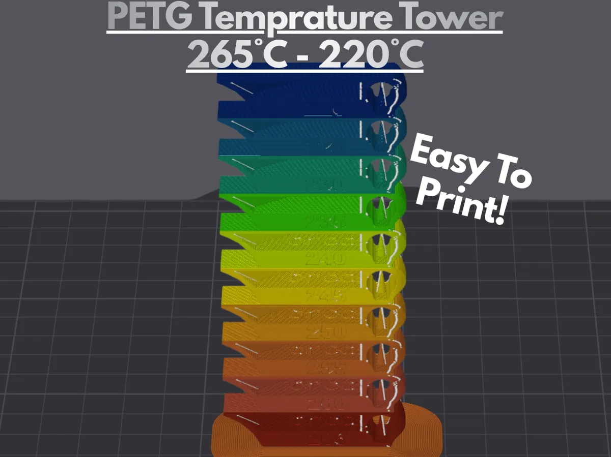 Bambu Studio PETG Temperature Test Tower - Free 3D Print Model - MakerWorld