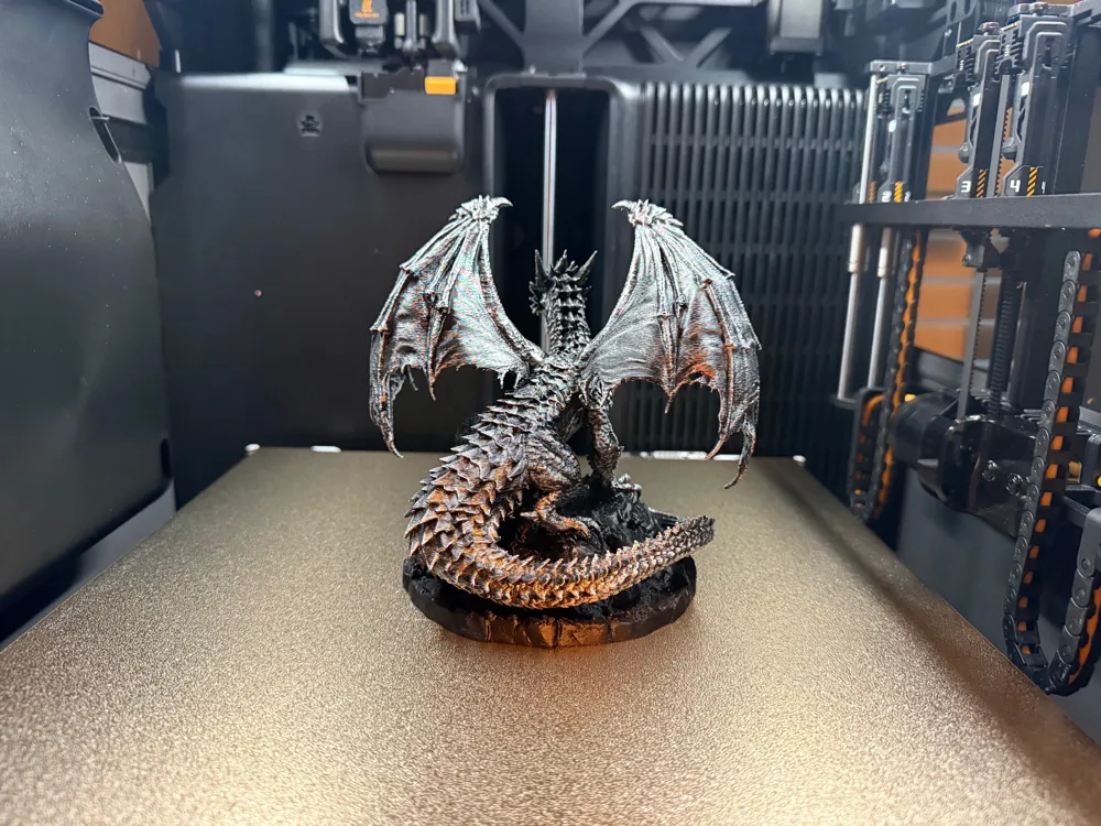 Dragon Sentinel Sculpture-Single Color - Free 3D Print Model - MakerWorld