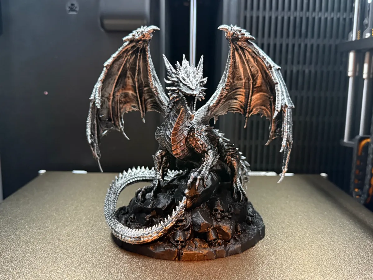 Dragon Sentinel Sculpture-Single Color - Free 3D Print Model - MakerWorld