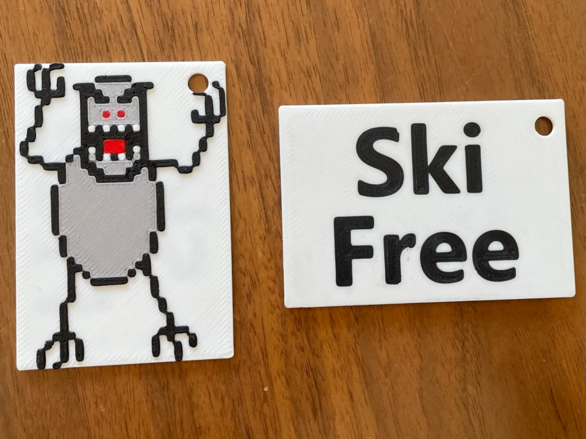 Ski Free Yeti Tag - Free 3D Print Model - MakerWorld