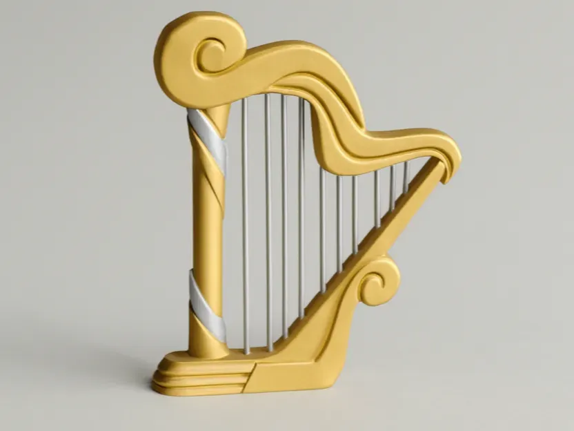 Mini Golden Harp - Free 3D Print Model - MakerWorld