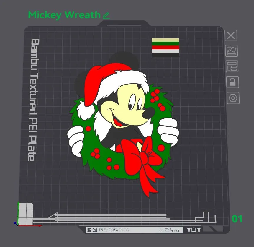 Mickey Wreath for Christmas by Wizard7741 - MakerWorld