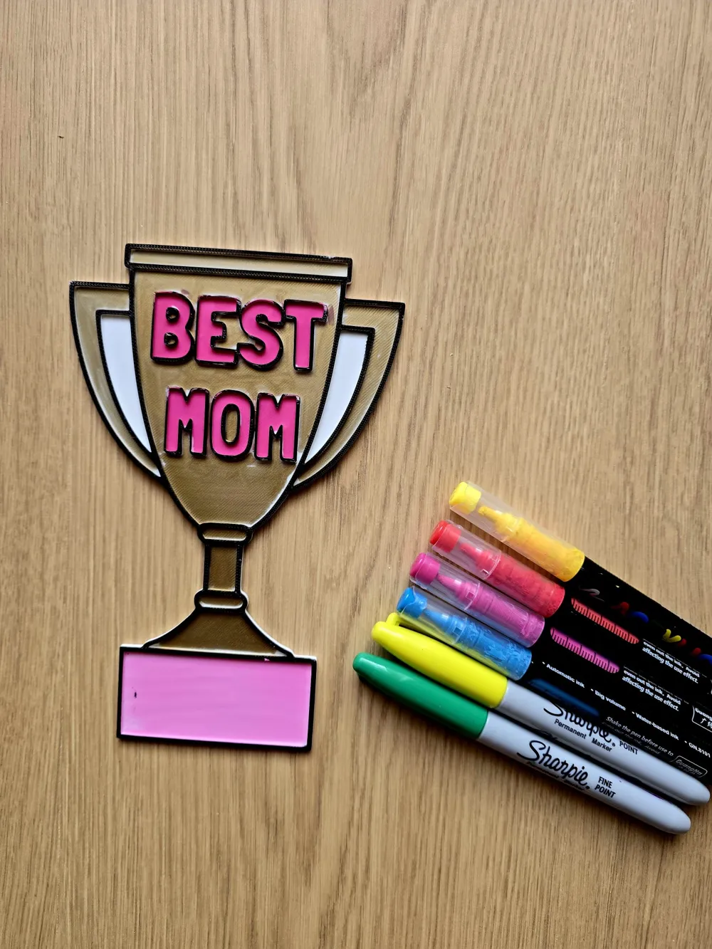 Mothersday Best Mom Award Trophy DIY Coloring Gift by Merilno3D ...