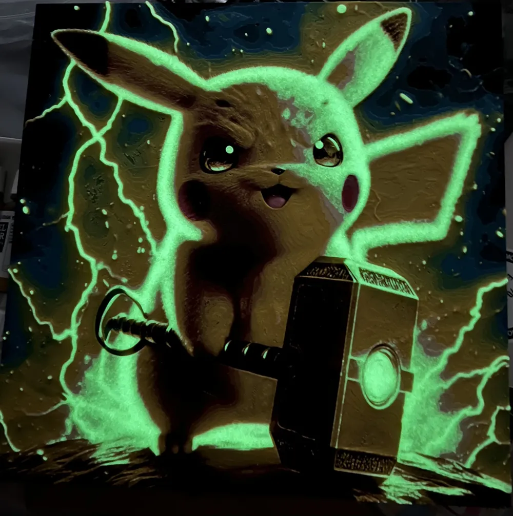 Pikachu holding Mjölnir (modified Hueforge) by HyperspacePotato ...