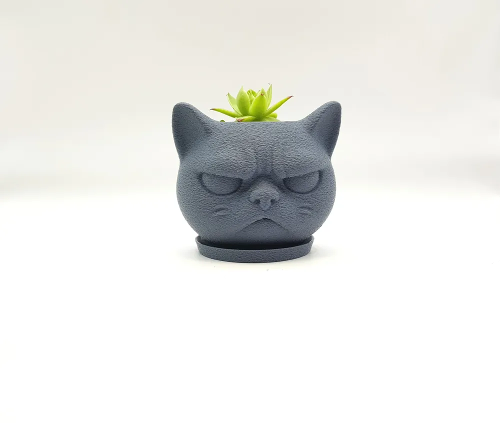 Grumpy Cat Mini Pot Organizer & Planter + coaster by T-F88 MakerWorld ...